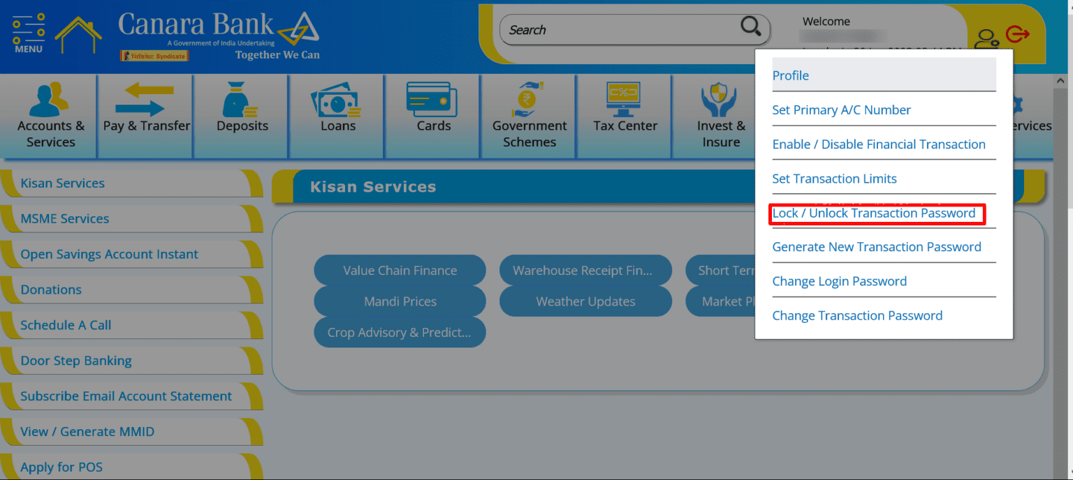 Canara Bank Transaction Password: How to Create/Lock/Unlock Guide ...
